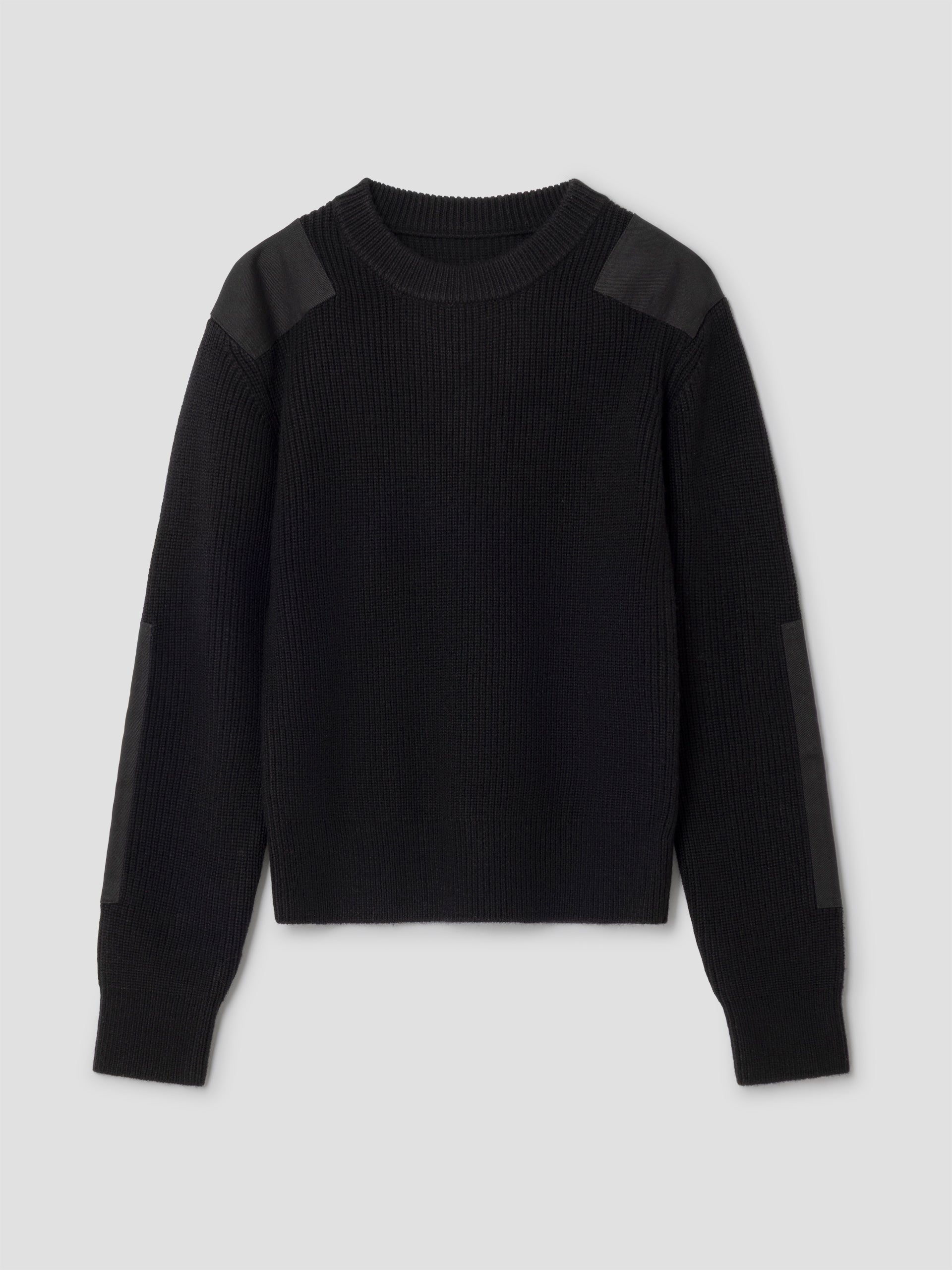 Black knit jumper with tonal shoulder patches – Gimaguas