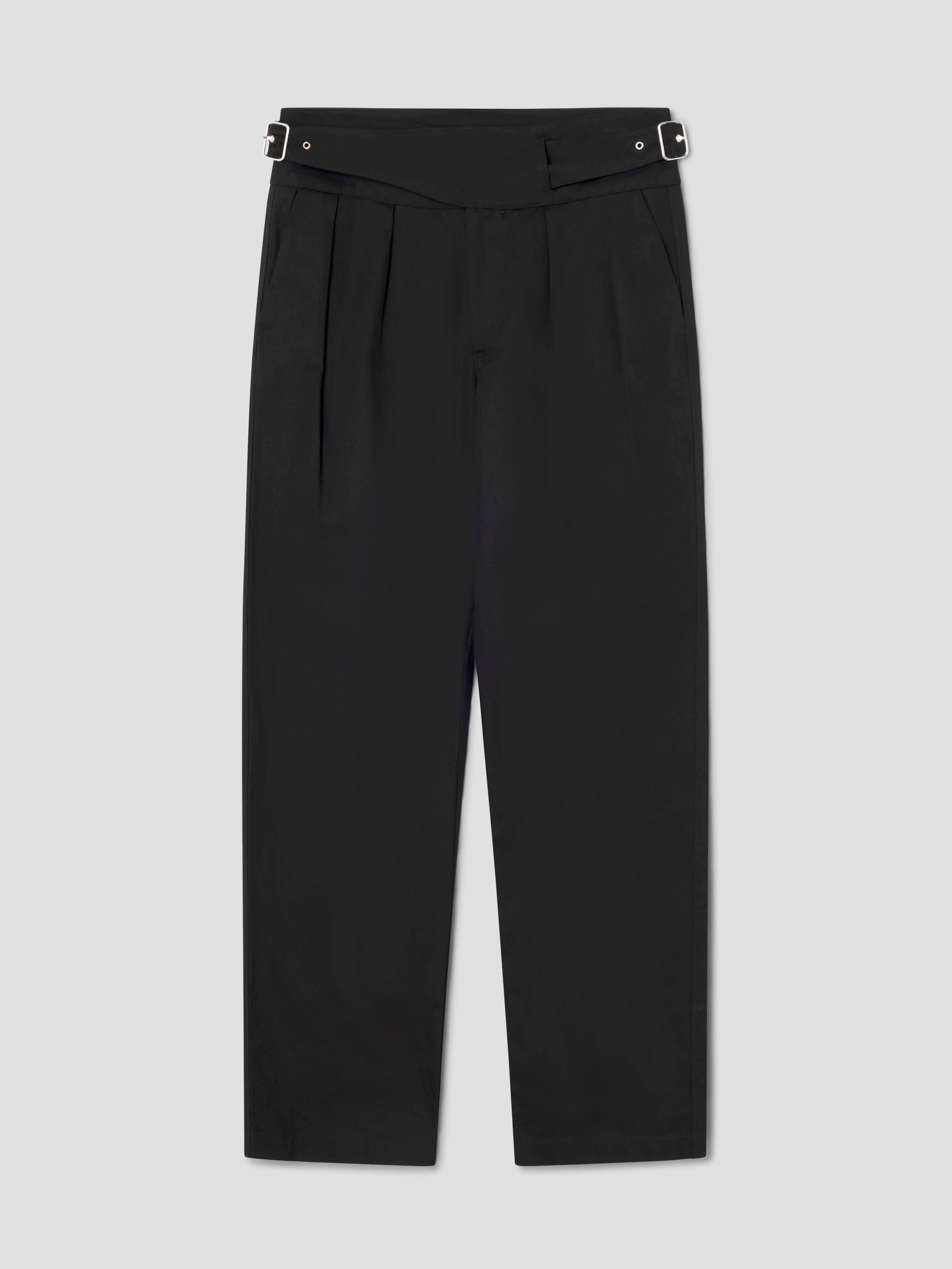 Black straight trousers with built-in belt - Gimaguas