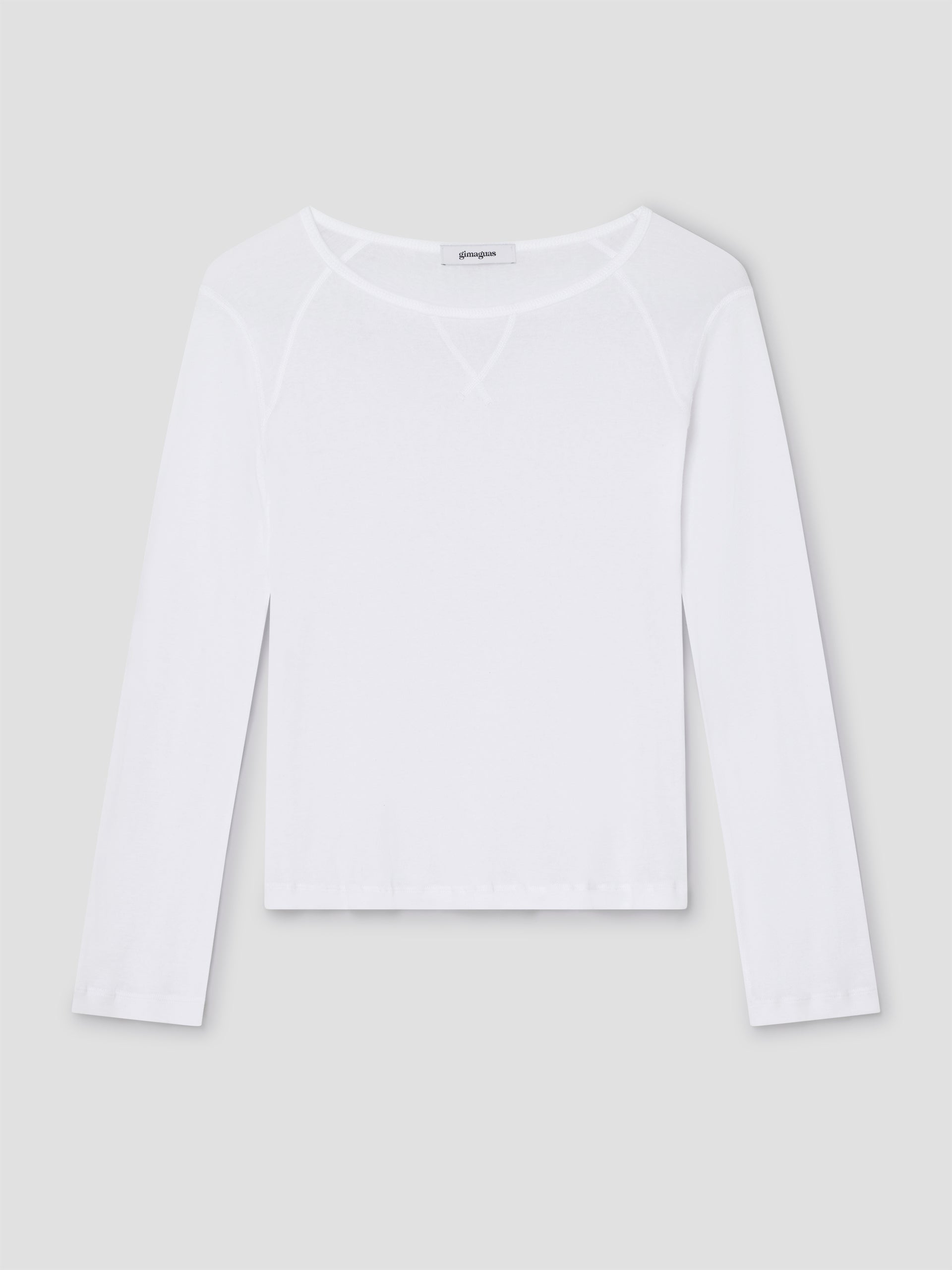 White semi-sheer top for women with contrast seams – Gimaguas