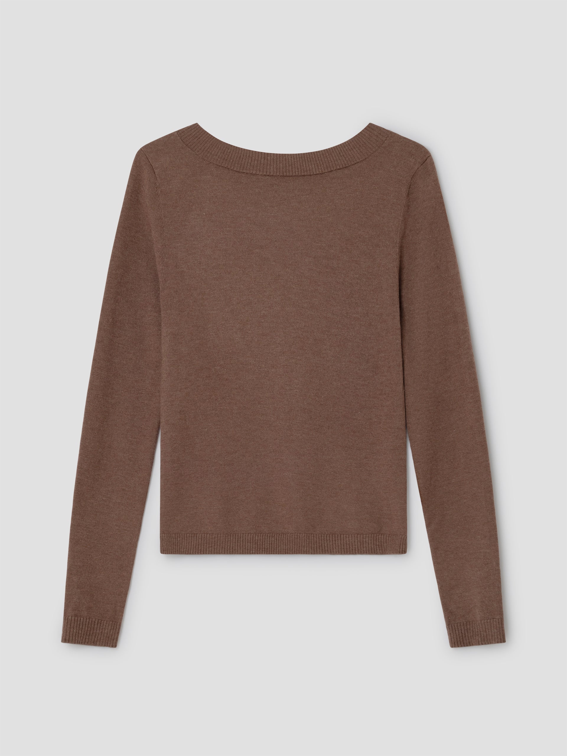 Brown ribbed jumper for women with open V-back – Gimaguas