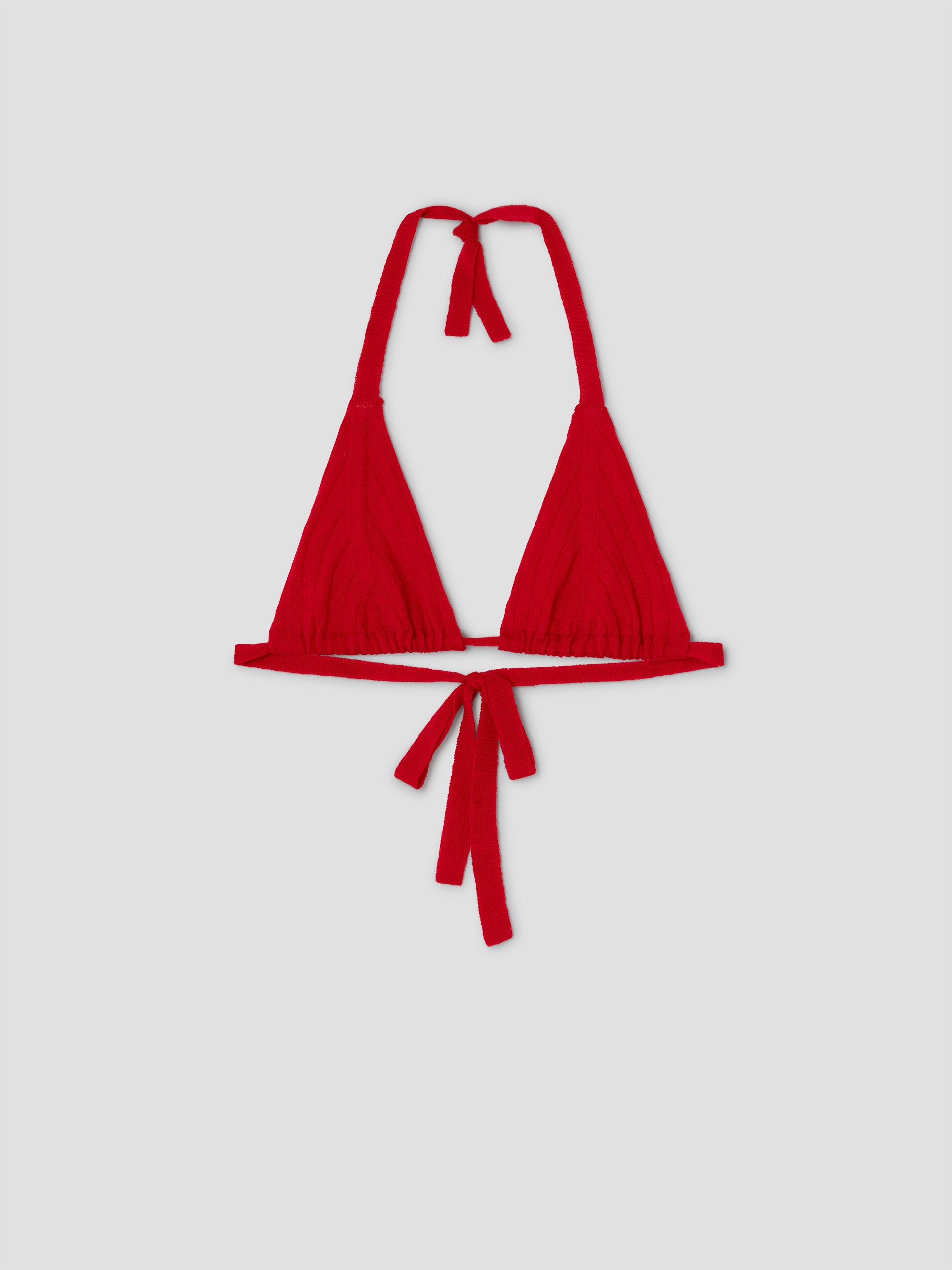 Red ruched triangle bra with adjustable ties - Gimaguas