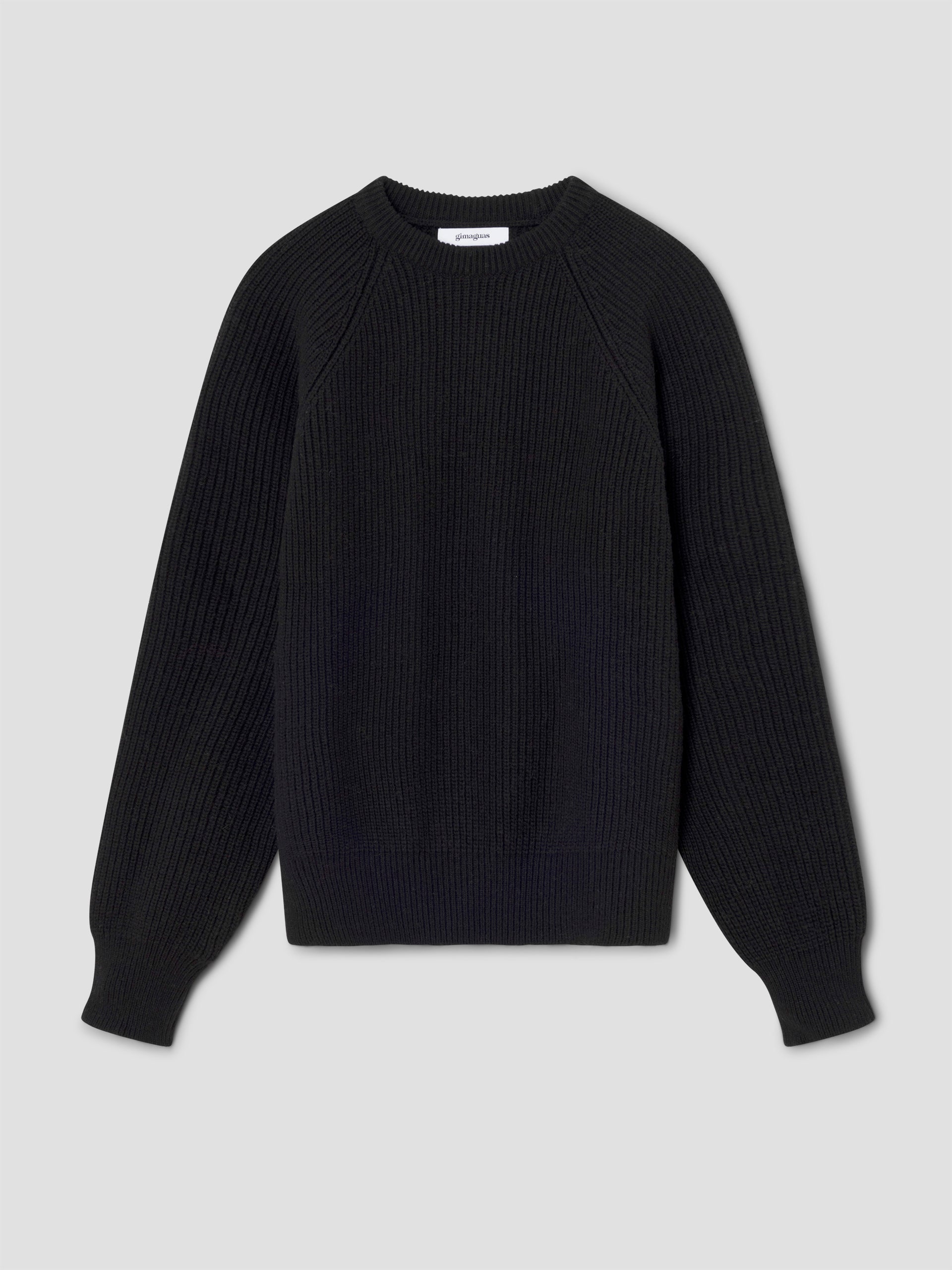 Unisex black ribbed long-sleeve jumper – Gimaguas